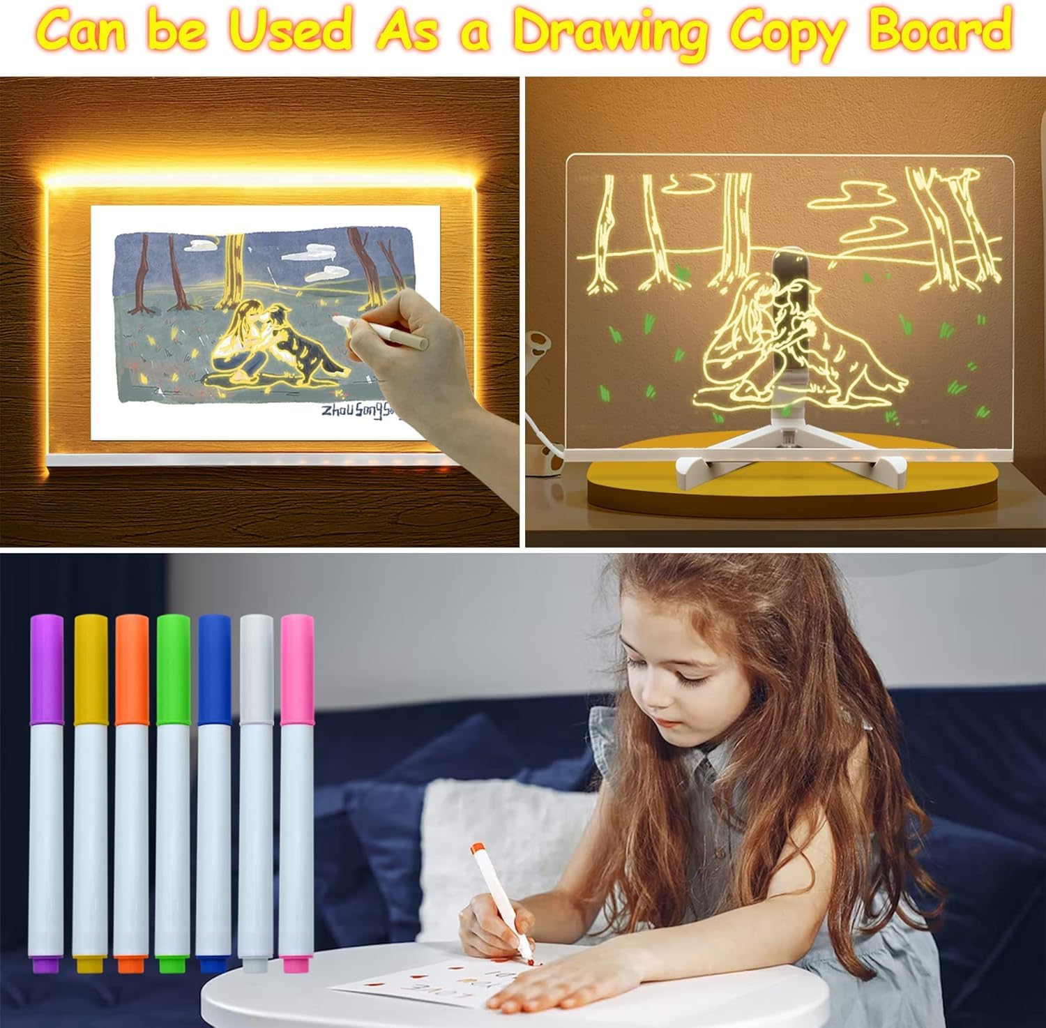 10 Year Old Girl Birthday Gifts LED Note Board With 7 Colors - Acrylic ...