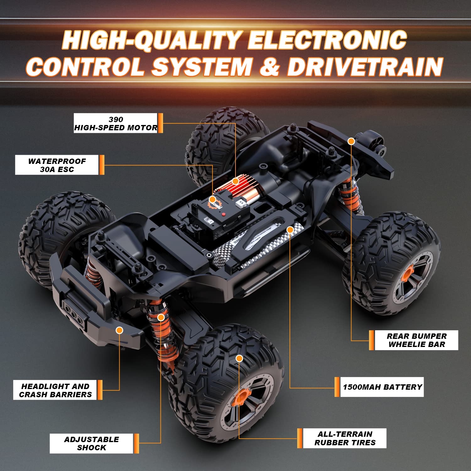 RIAARIO 1:14 RC Cars for Kids, 40KM/H Remote Control Car with 4WD 2.4 ...