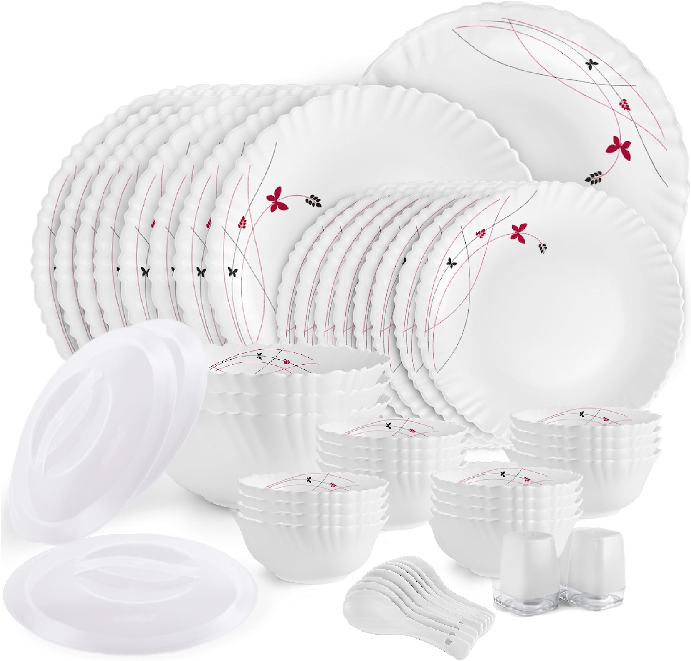 Cello Opalware Dazzle Series Lush Fiesta Dinner Set, 35 Units | Opal ...
