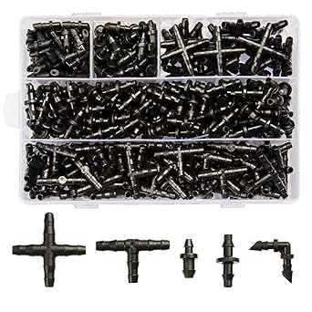 Amazon.com : 320 Pcs Drip Irrigation Fittings Kits for 1/4" Tubing ...