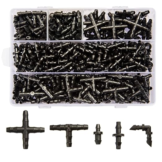 Amazon.com : 320 Pcs Drip Irrigation Fittings Kits for 1/4" Tubing ...