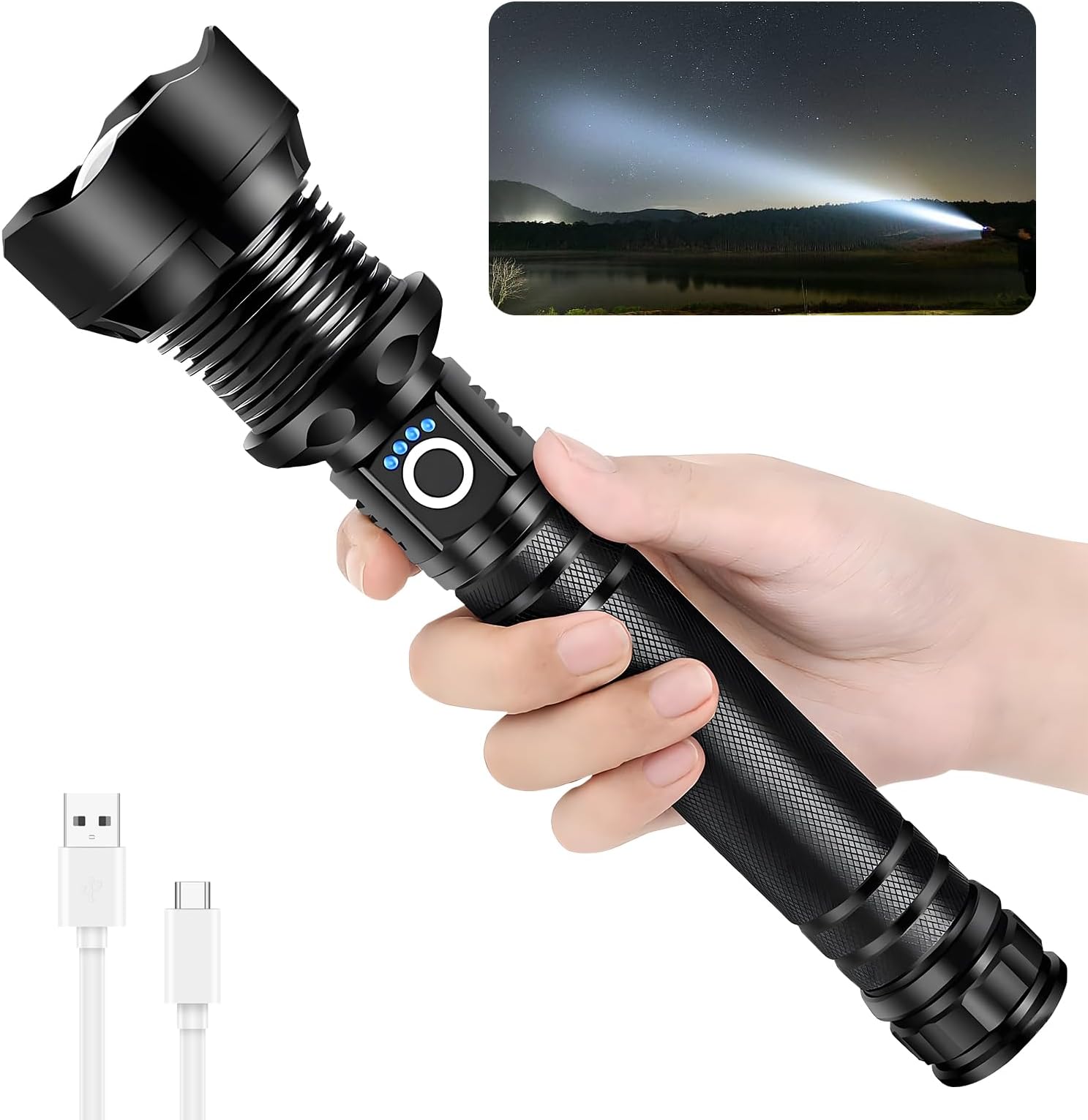 ZAPYHNG Flashlights High Lumens, Rechargeable Flashlights, High Lumens ...