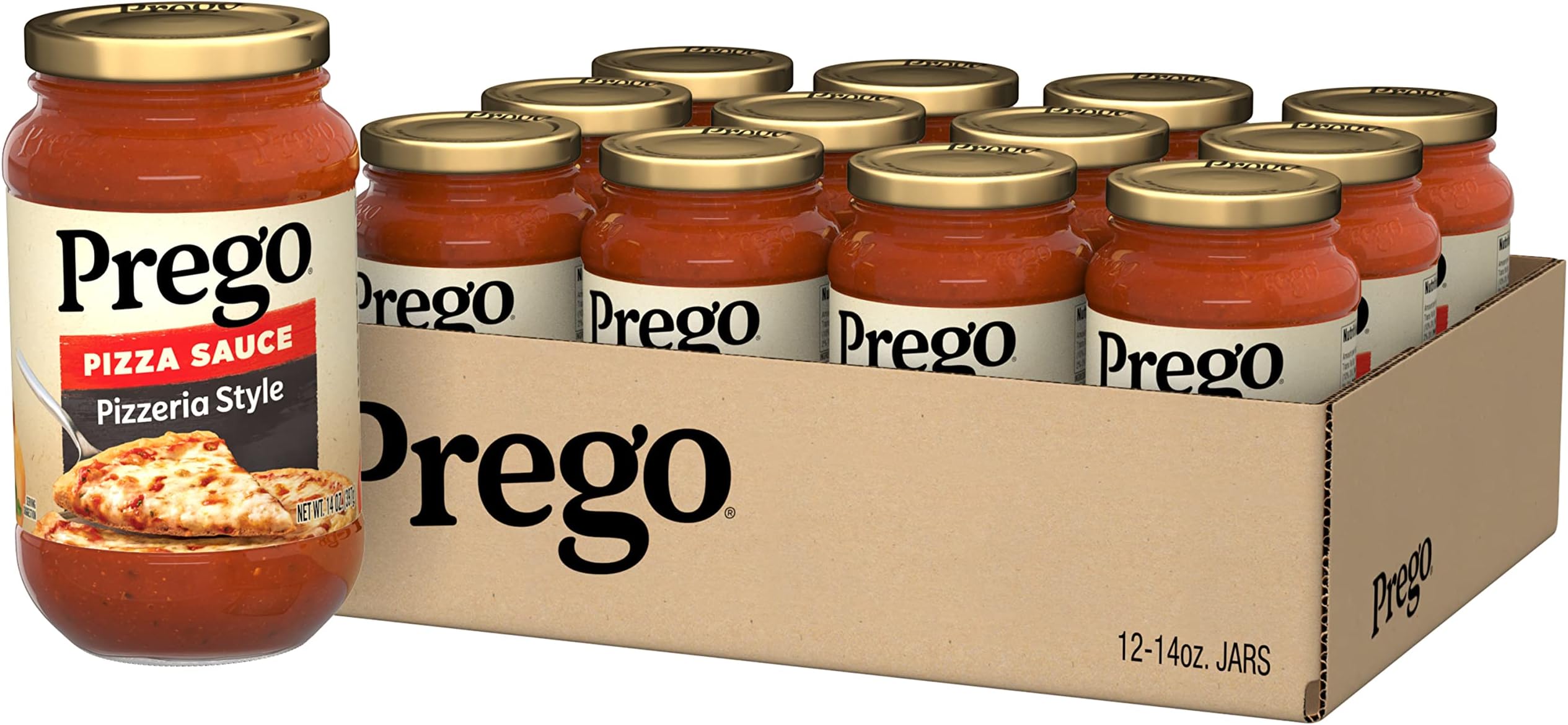 Amazon.com : Prego Pizzeria Style Pizza Sauce, 14 OZ Jar (Pack of 12 ...