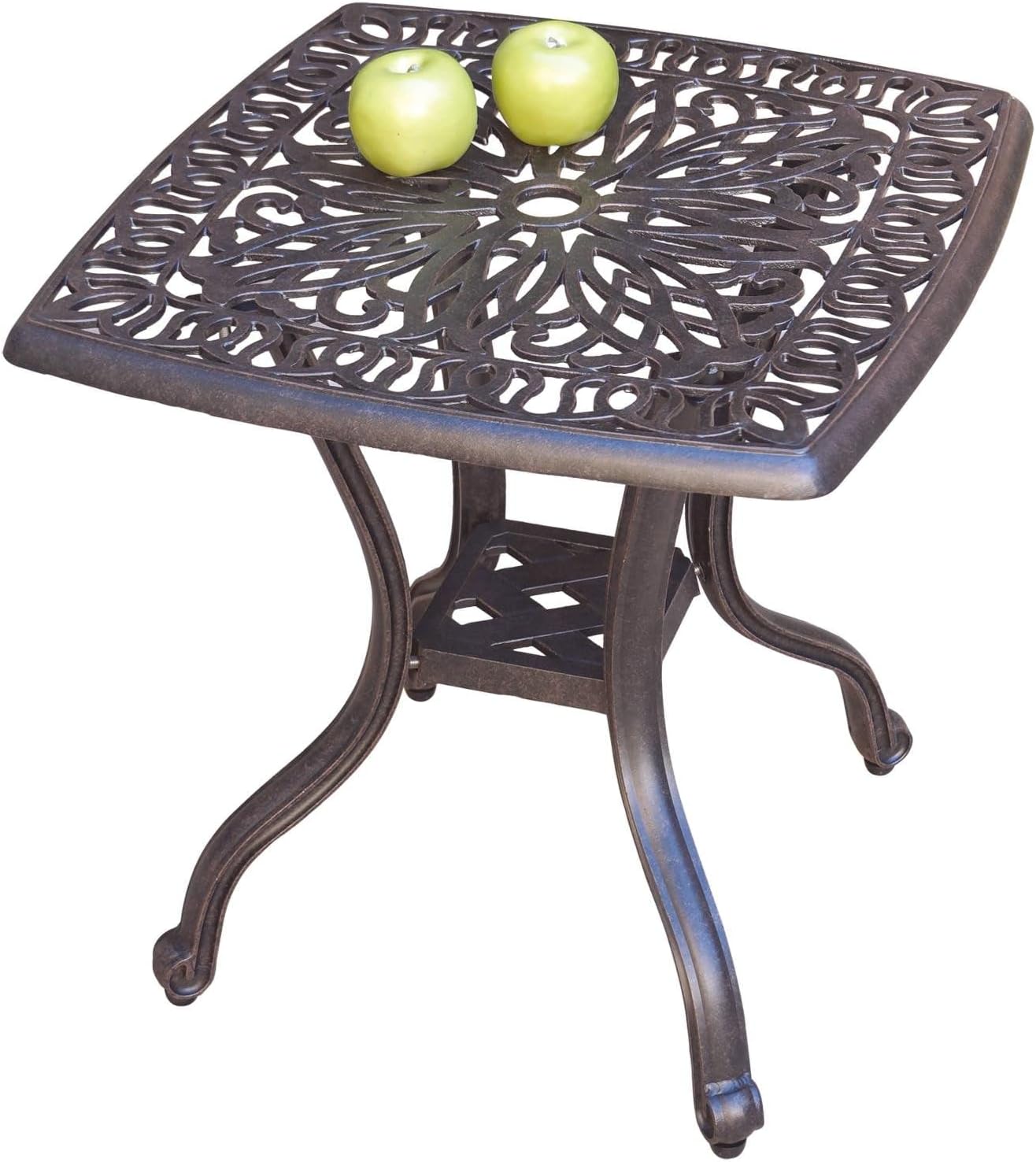 Amazon.com : Darlee Elisabeth Cast Aluminum Outdoor Patio End Table ...