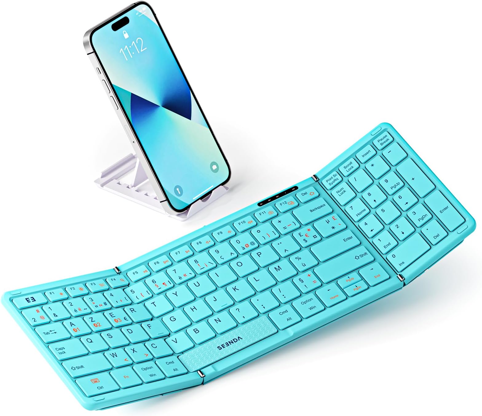 MOSHOU Clavier sans Fil Pliable avec pavé numérique,AZERTY, Batterie ...