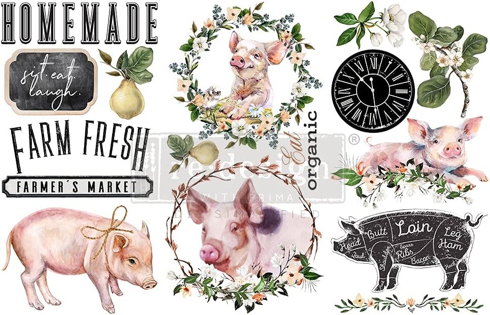 Amazon.com: UV DTF 4 Sheet Morning Farmhouse Rub on Transfers ...