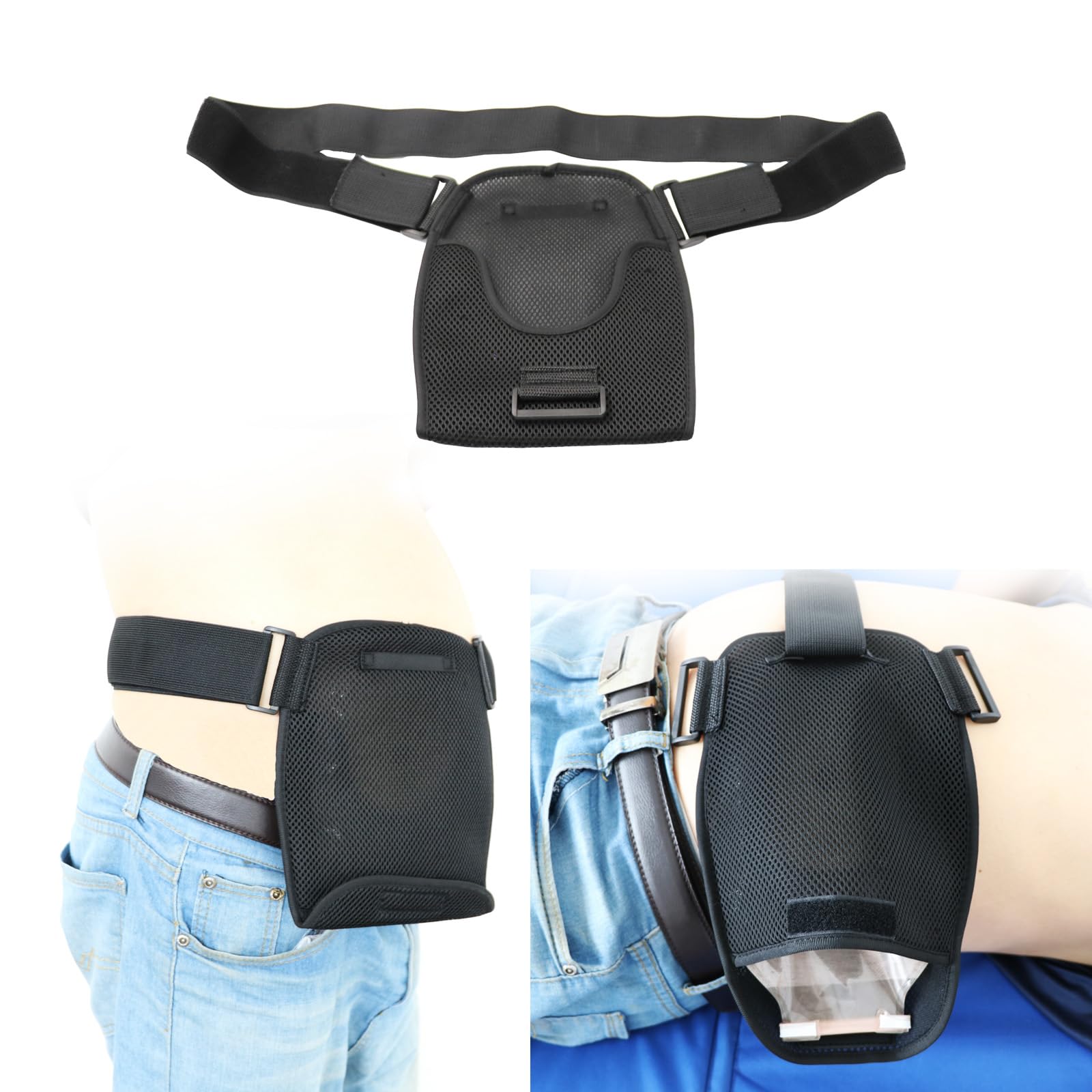 Snapklik.com : Black Breathable Mesh Ostomy Bag Cover