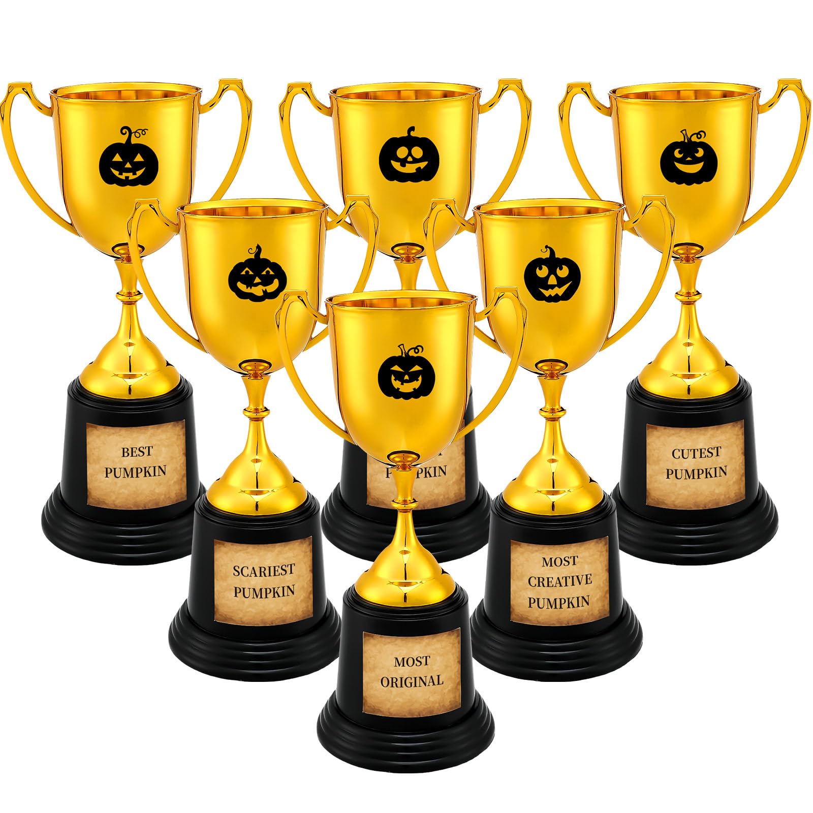 Amazon.com: Tondiamo 6 Pcs Halloween Pumpkin Gold Award Trophy Cups ...