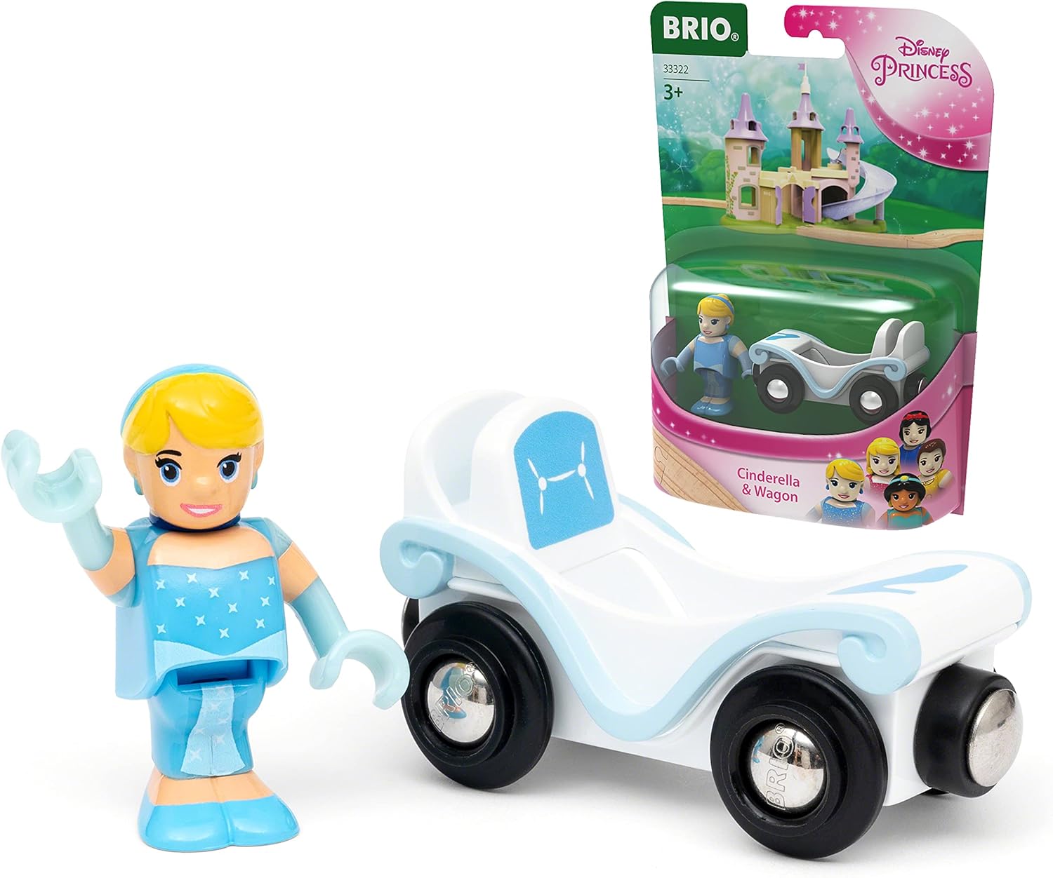BRIO Disney Princess Cinderella & Carriage Train Set for Kids Age 3 ...