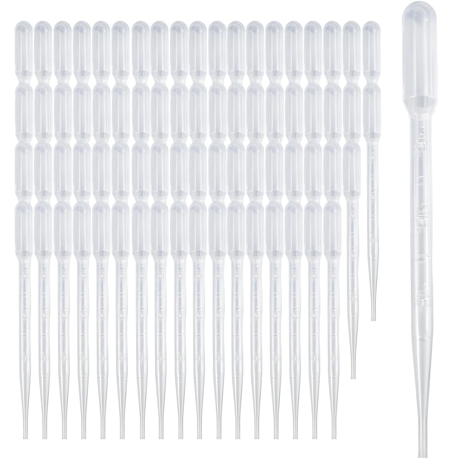 100 PCS 3ML Pipette Dropper - Disposable Plastic Dropper Pipette for ...