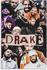Amazon.com: rikcaT Rapper Drake Music Poster Canvas Art Poster And Wall ...
