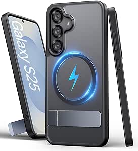 SIXBOX for Samsung Galaxy S25 Case, Compatible with MagSafe & Built-in Stand & Military Grade ...