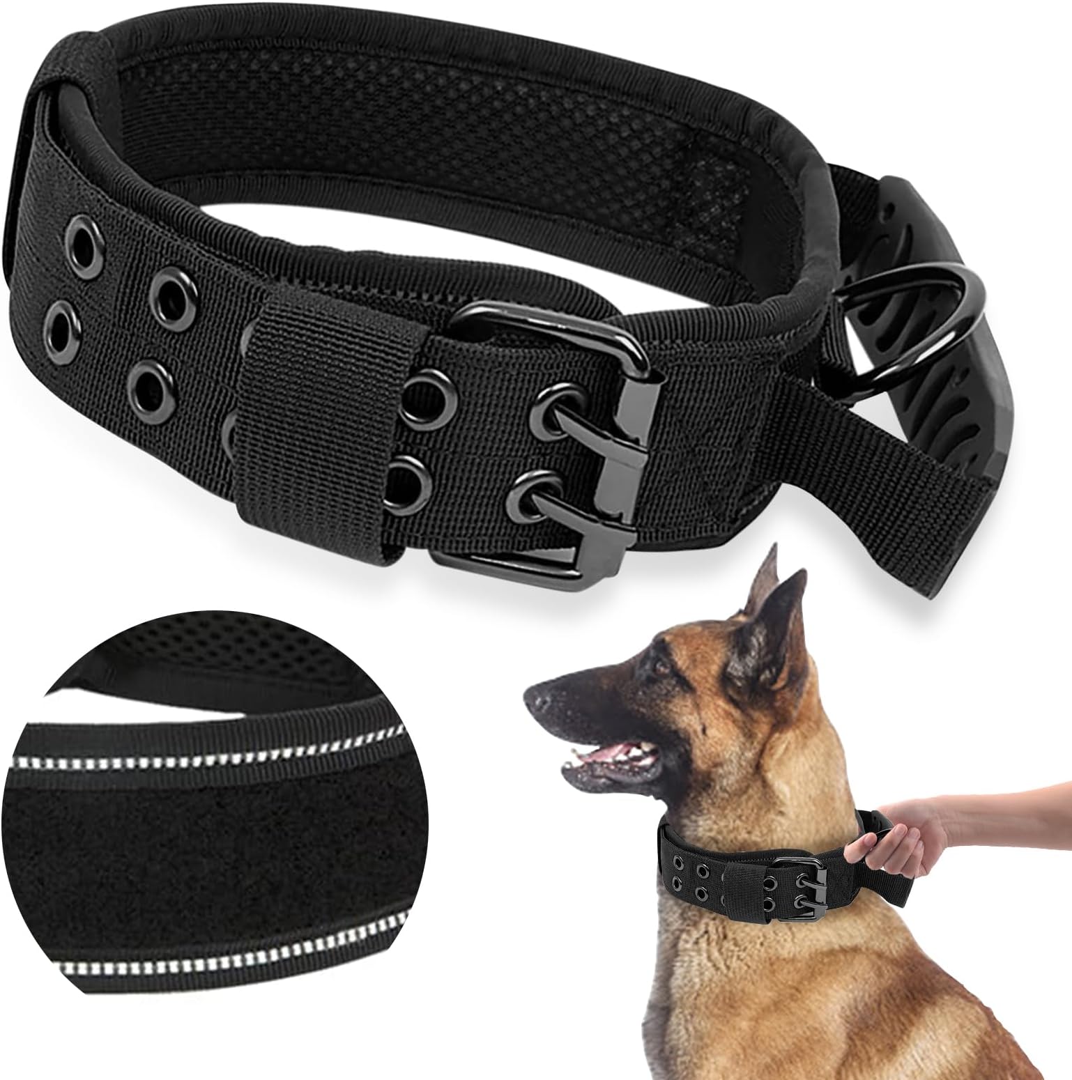 AKOFIC Tactical Dog Collar, Military Nylon Dog Collar with Control ...