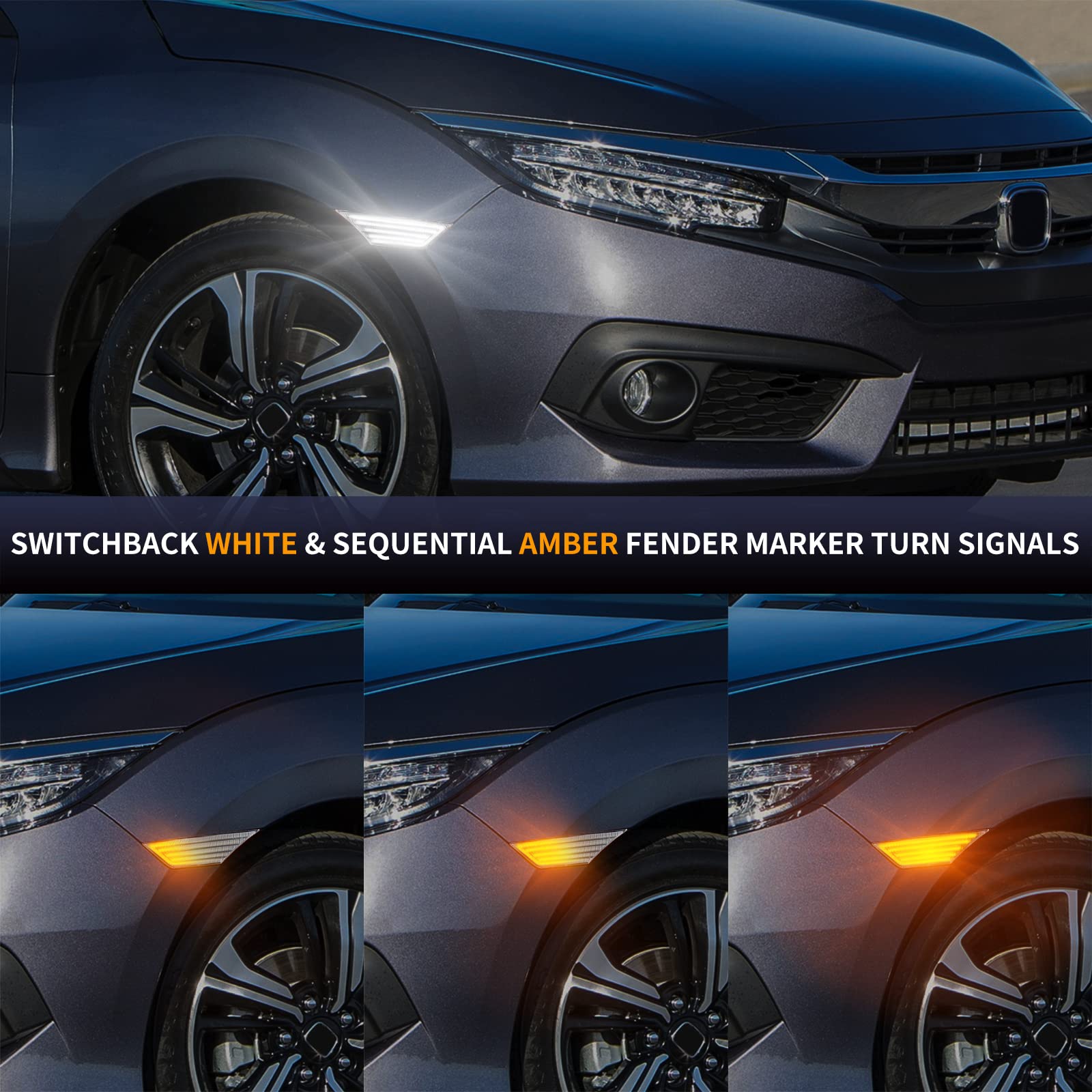 Snapklik.com : Gempro Switchback LED Side Marker Lights Sequential Turn ...