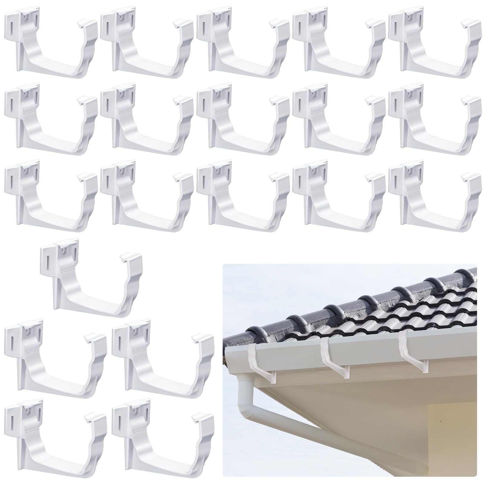 Amazon.com : Nuanchu 5 Inch Exterior Gutter Hook Gutter Hangers Gutter ...