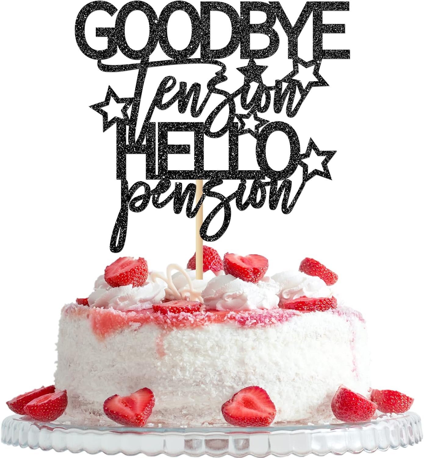 Amazon.com: Goodbye Tension Hello Pension Cake Topper, Happy Retirement ...