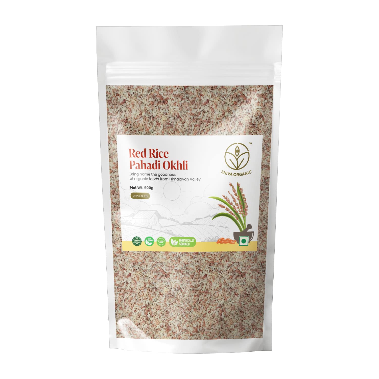 Shiva Organic Himalayan Red Rice 900 grams - Unpolished | High Protein ...