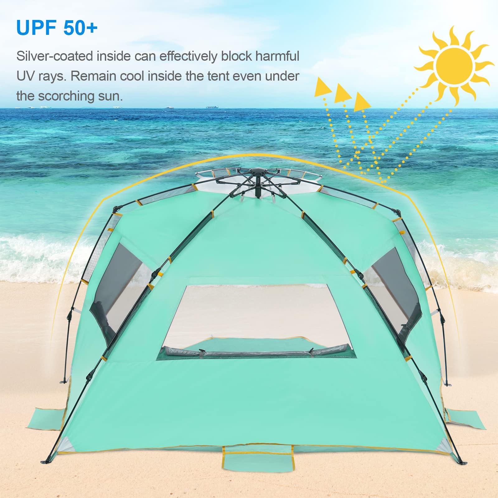 Snapklik.com : Wolfwise Instant Beach Tent Sun Shelter