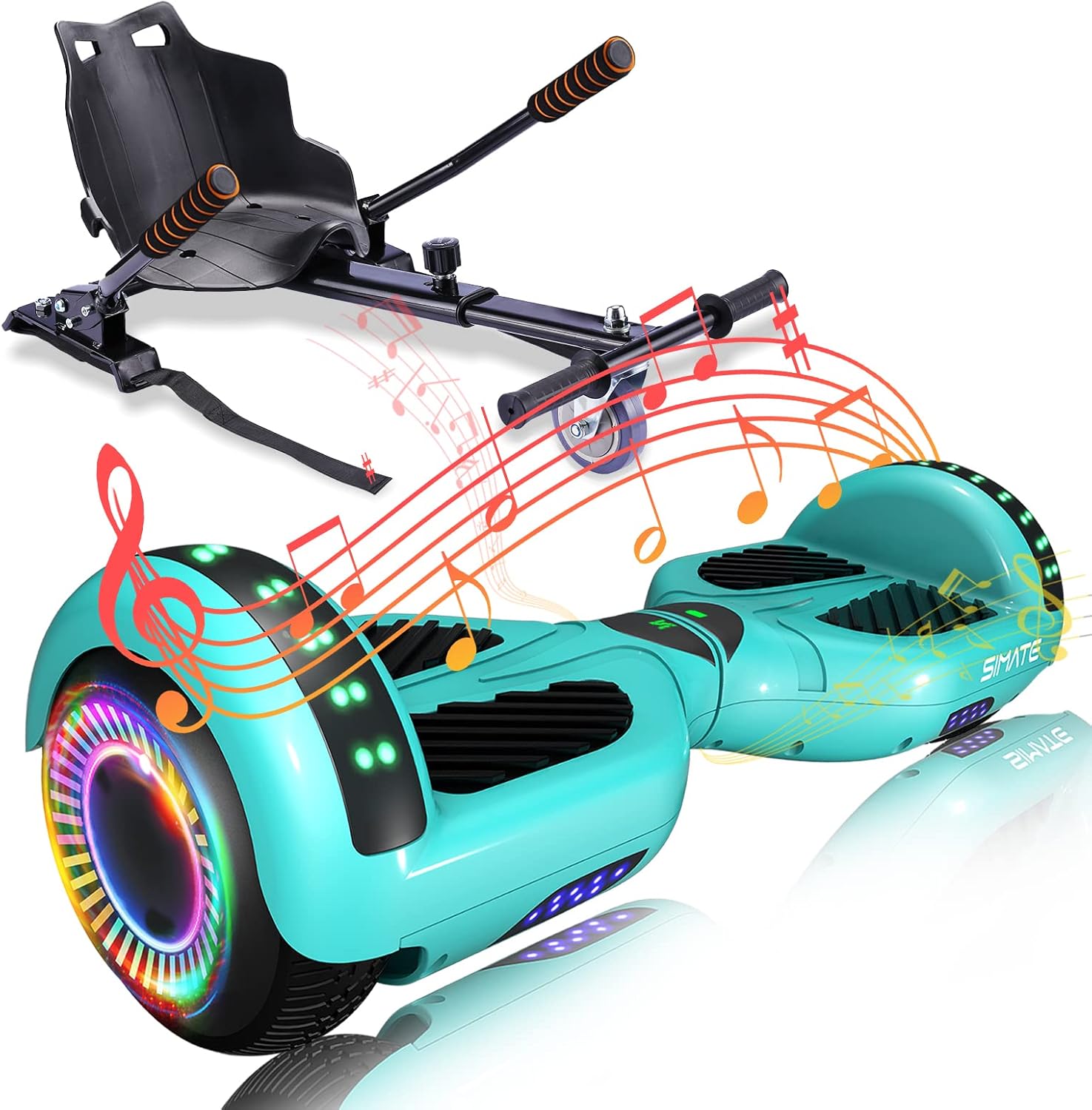 Amazon.com: SIMATE Hoverboard with Seat Attachment Combo, 6.5" Self ...