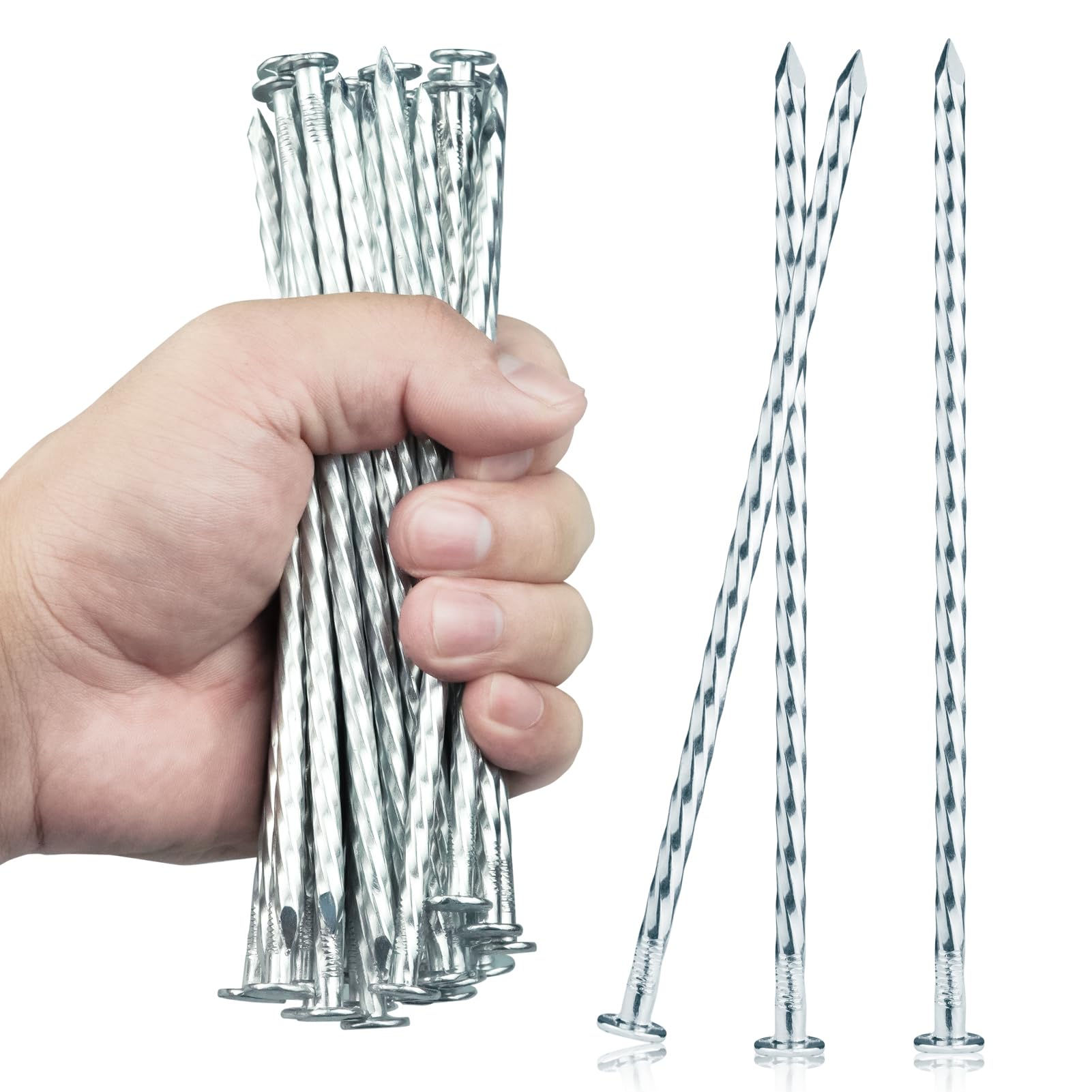 Snapklik.com : EISENSP 6.3-Inch Galvanized Heavy-Duty Landscape Stakes