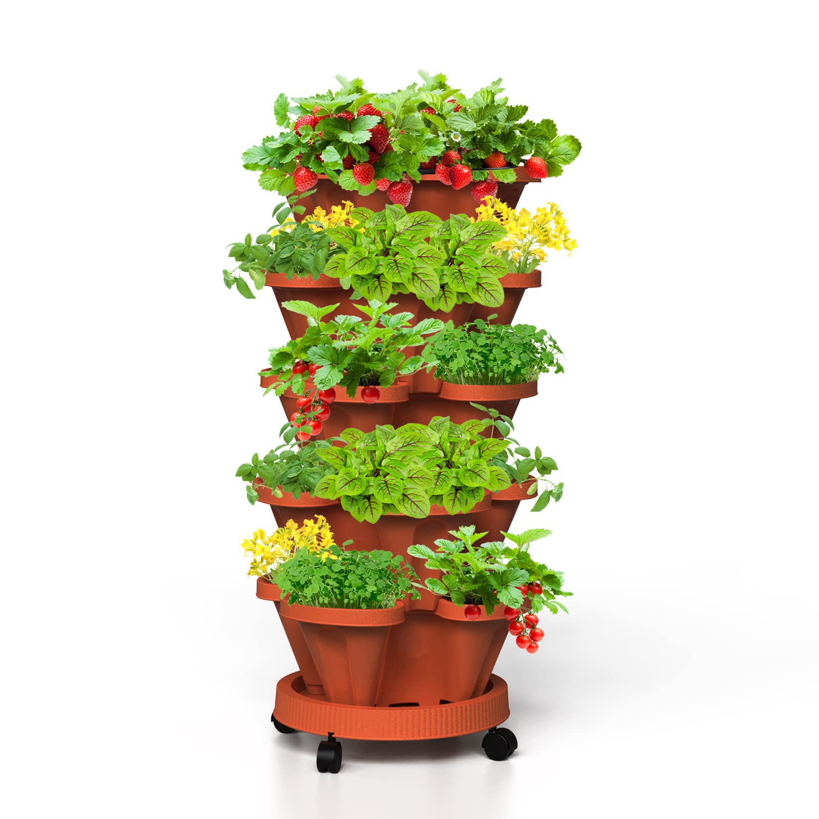 Snapklik.com : Tectsia Strawberry Stackable Planter, Vertical Tower ...