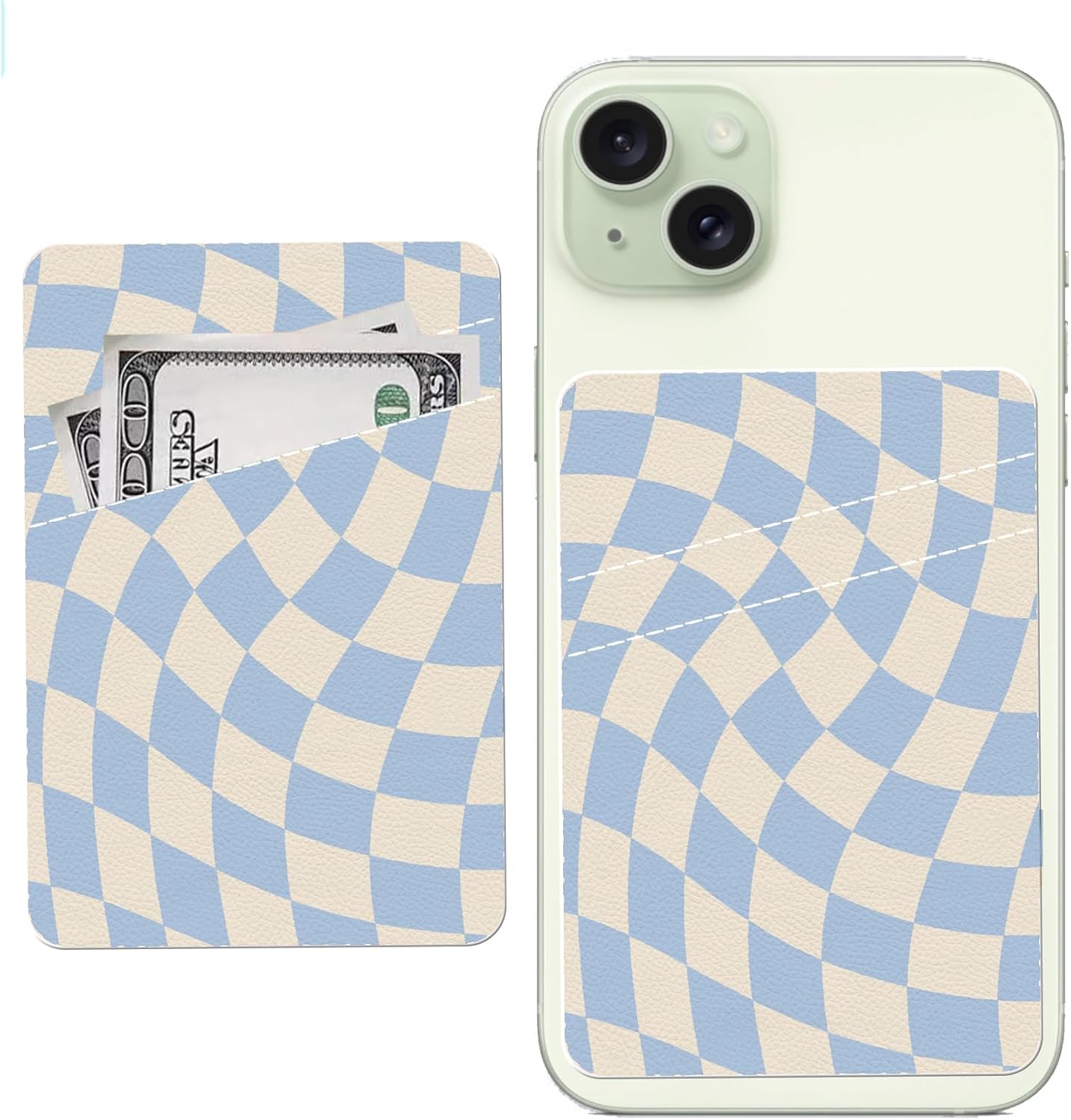 Amazon.com: AWHSCP Leather Phone Wallet, Dual Pocket Credit Card Sticky ...