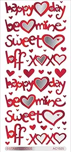 Amazon.com: Stampendous, AC1025MRRS, Sticker Sweet Words Mirror Red w ...
