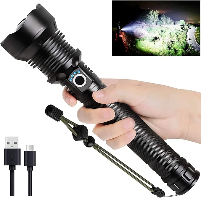 Rechargeable LED Flashlights High Lumens, 90000 Lumens Super Bright ...