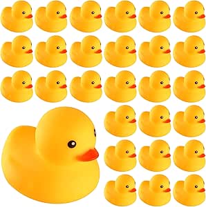 50pcs Rubber Ducky Bath Toy for Boys Girls, Squeak and Float Yellow ...