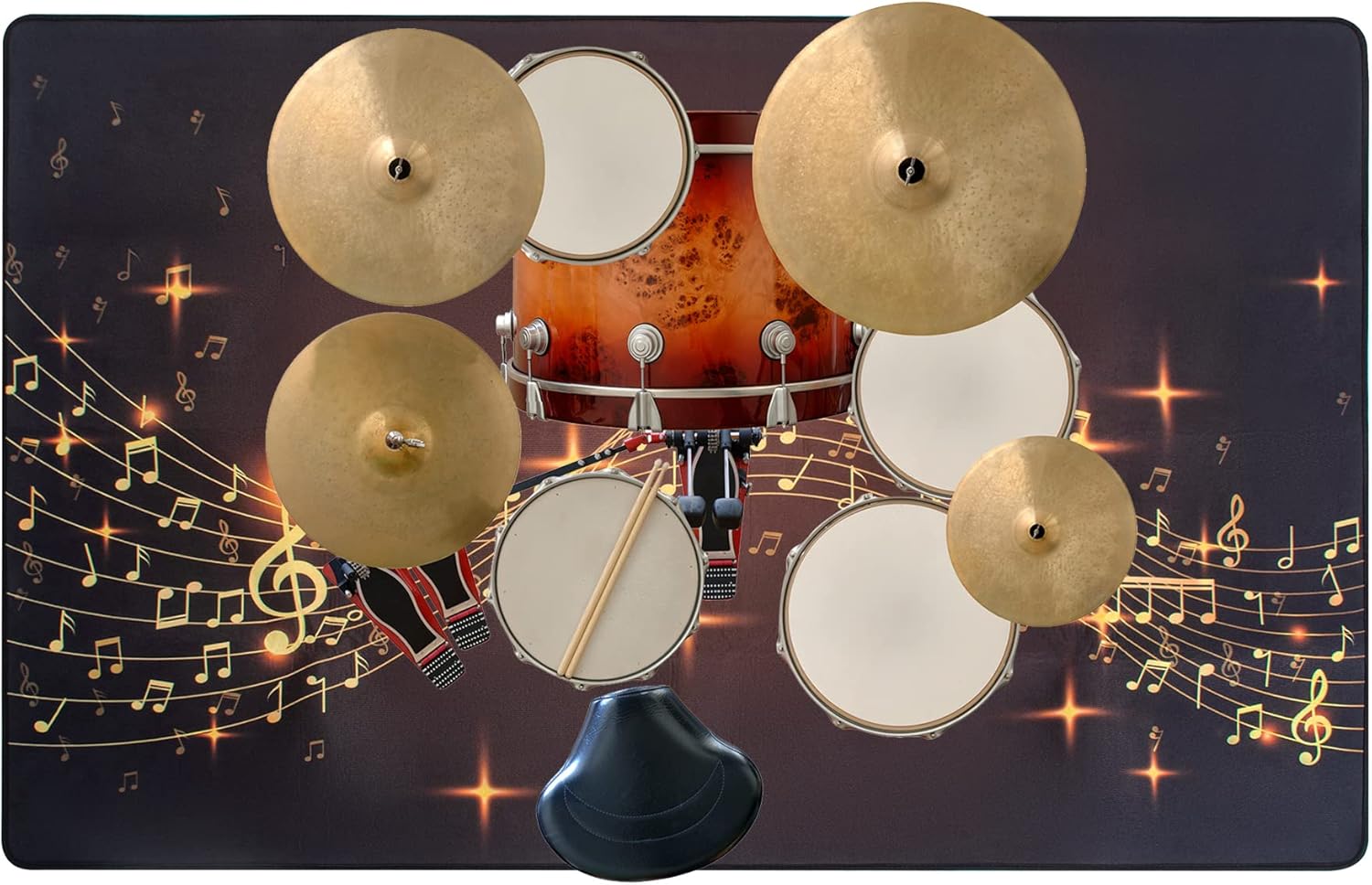 Amazon.com: TORIBIO Drum Rug, 6 Ft x 4 Ft Drum Mat Drum Carpet Music ...