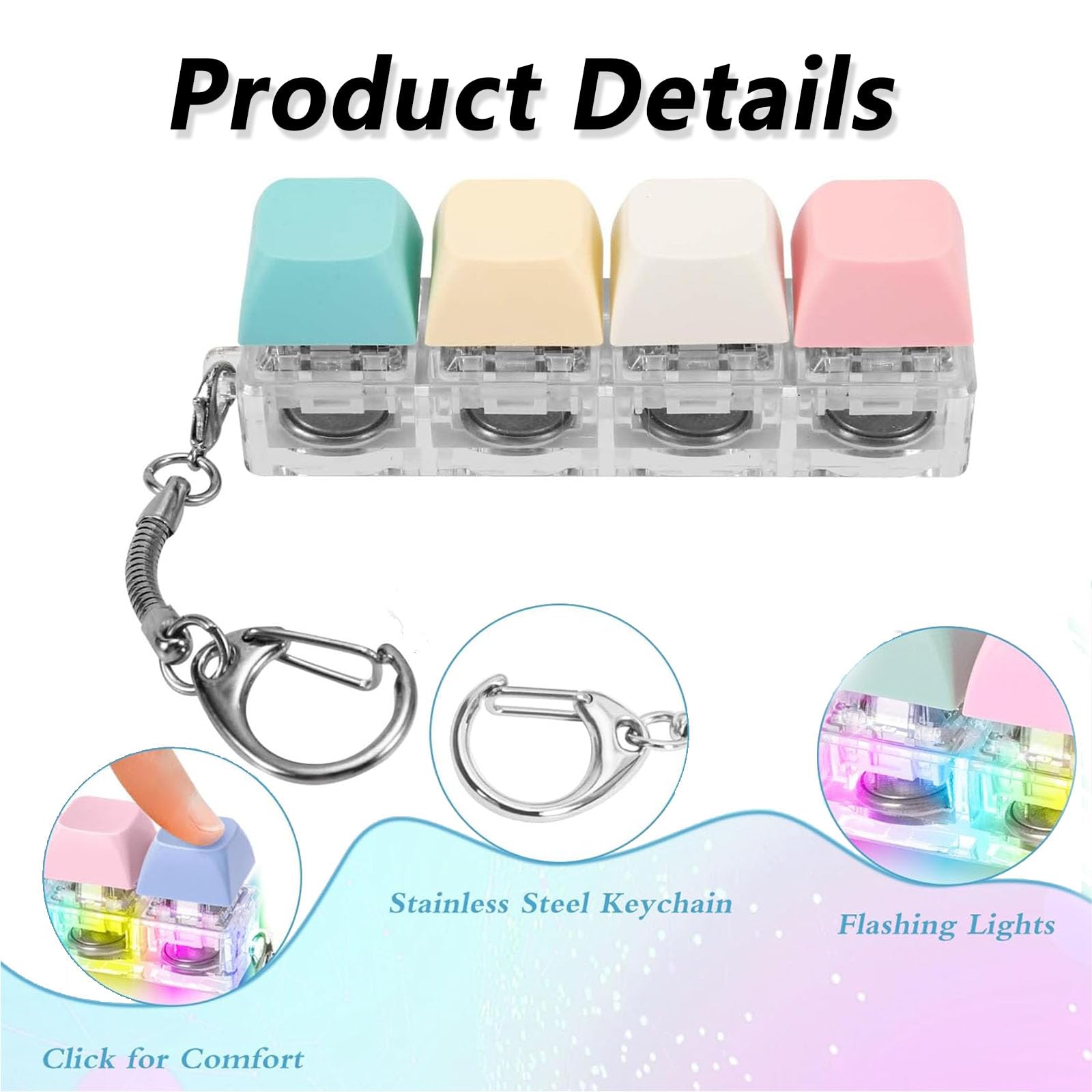 Keyboard Fidget Toy, Fidget Keyring, Desk Toys Skin Picking Fidget Toys ...