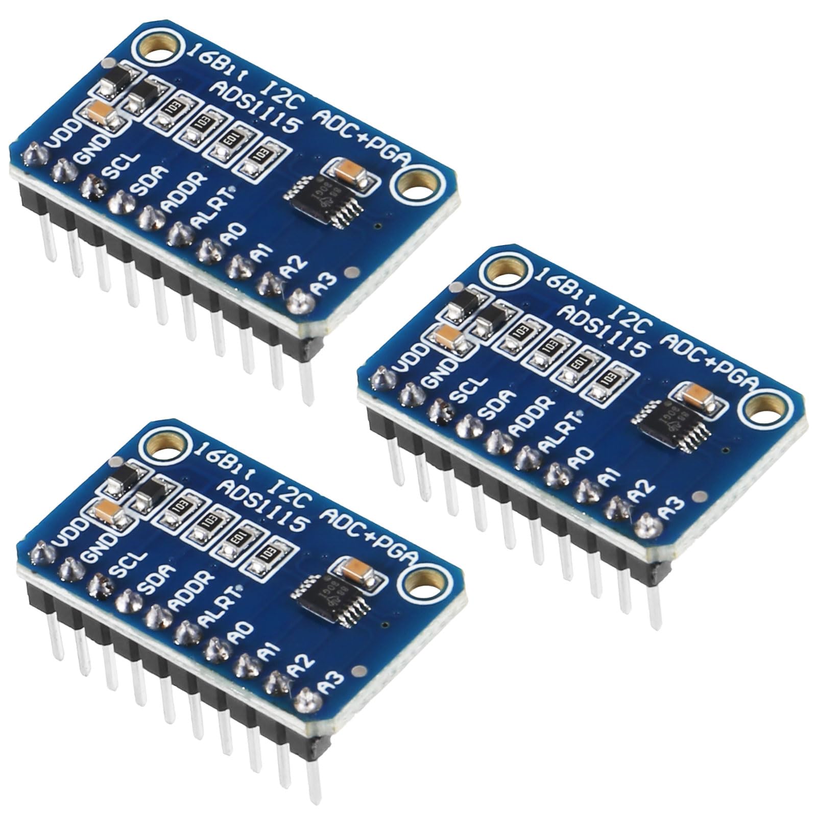 Snapklik.com : AOICRIE 3pcs ADS1115 16 Bit 16 Byte 4 Channel I2C IIC Analog-to-Digital ADC PGA ...