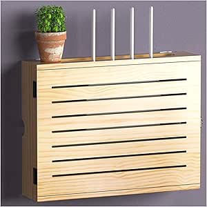 Amazon.com: Natural Wooden Wall Mount WiFi Router Storage Box ...