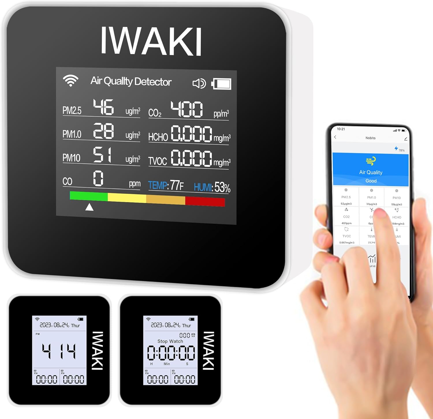 Monitoreo inteligente de aplicación móvil 14 en 1 Detector de monóxido ...