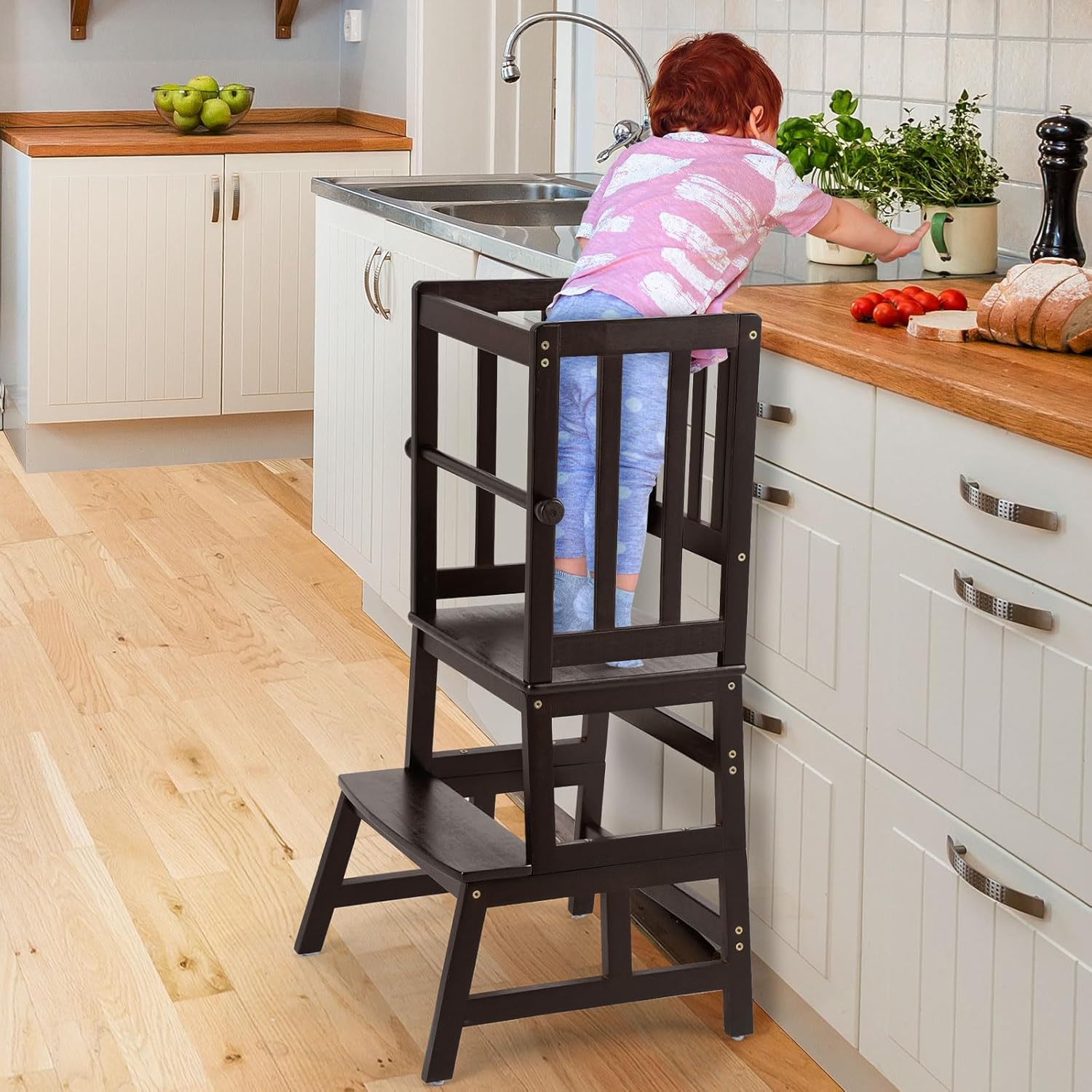 Amazon.com: COSYLAND Kids Kitchen Step Stool, Toddler Standing Tower ...