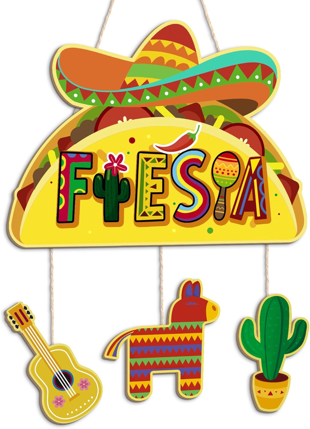 Amazon.com : Putuo Decor Cinco de Mayo Wood Door Sign Mexican Fiesta ...