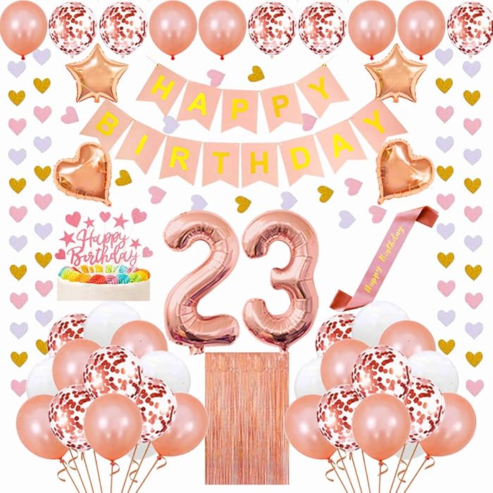 Buy Santonila 23rd Birthday Decorations Kit-Happy Birthday Decorations ...