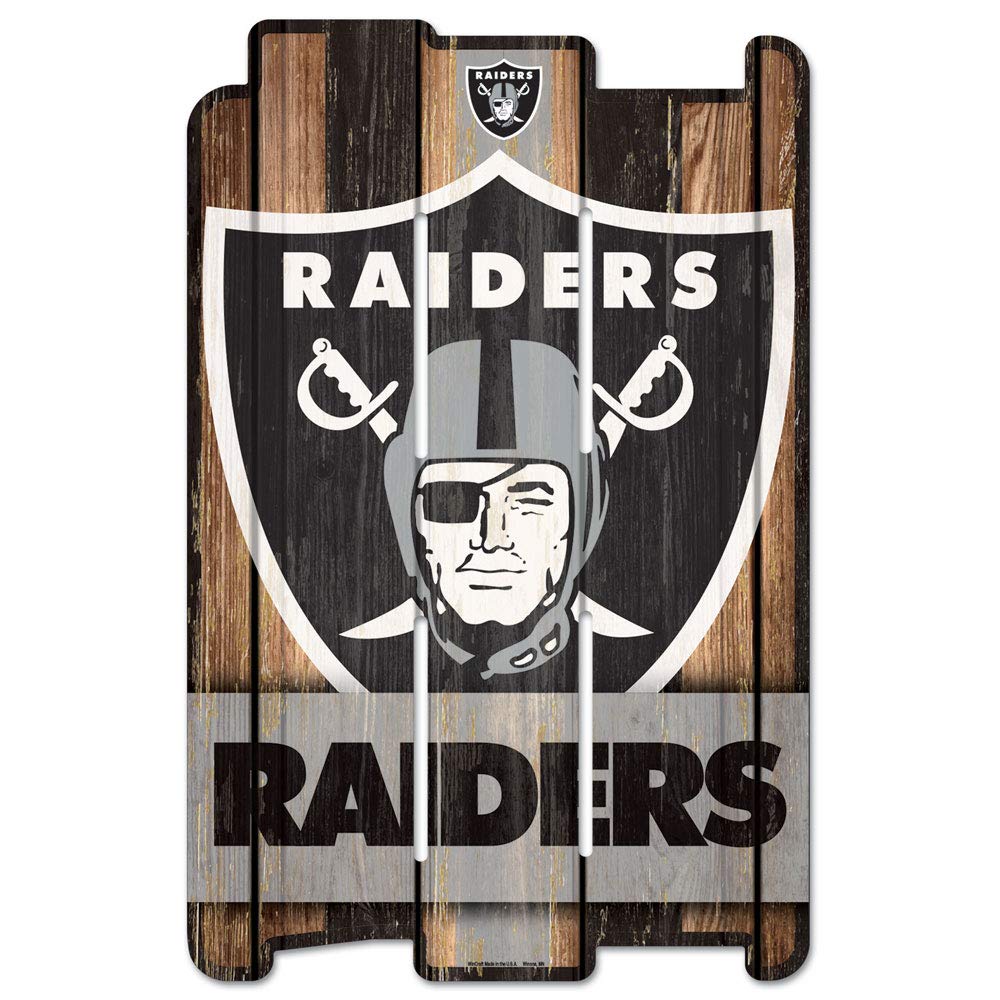 Snapklik.com : NFL Oakland Raiders Wood Fence Sign