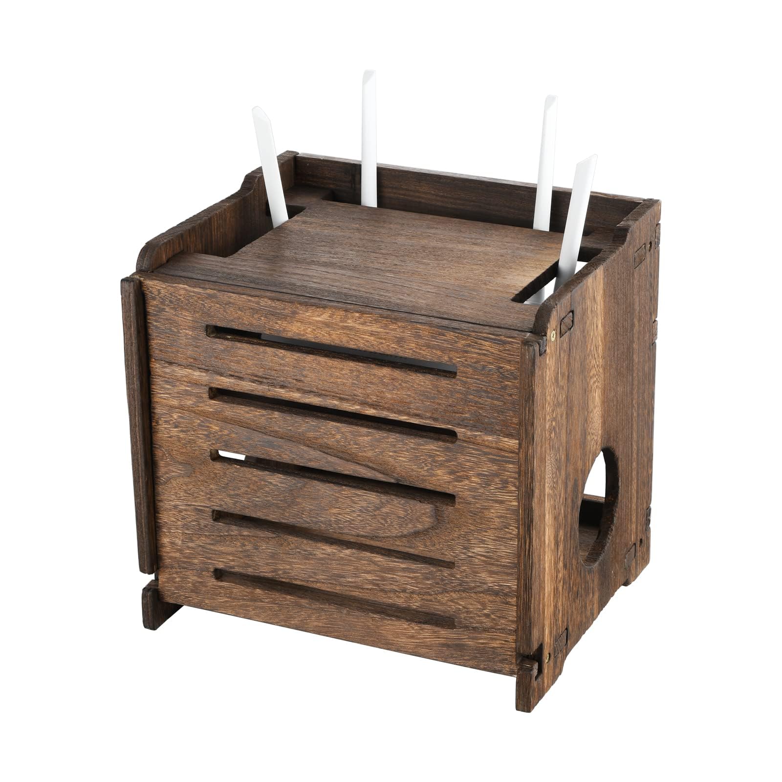 Amazon.com: BEARUT Wooden Wireless WiFi Router Storage Box Modem Router ...