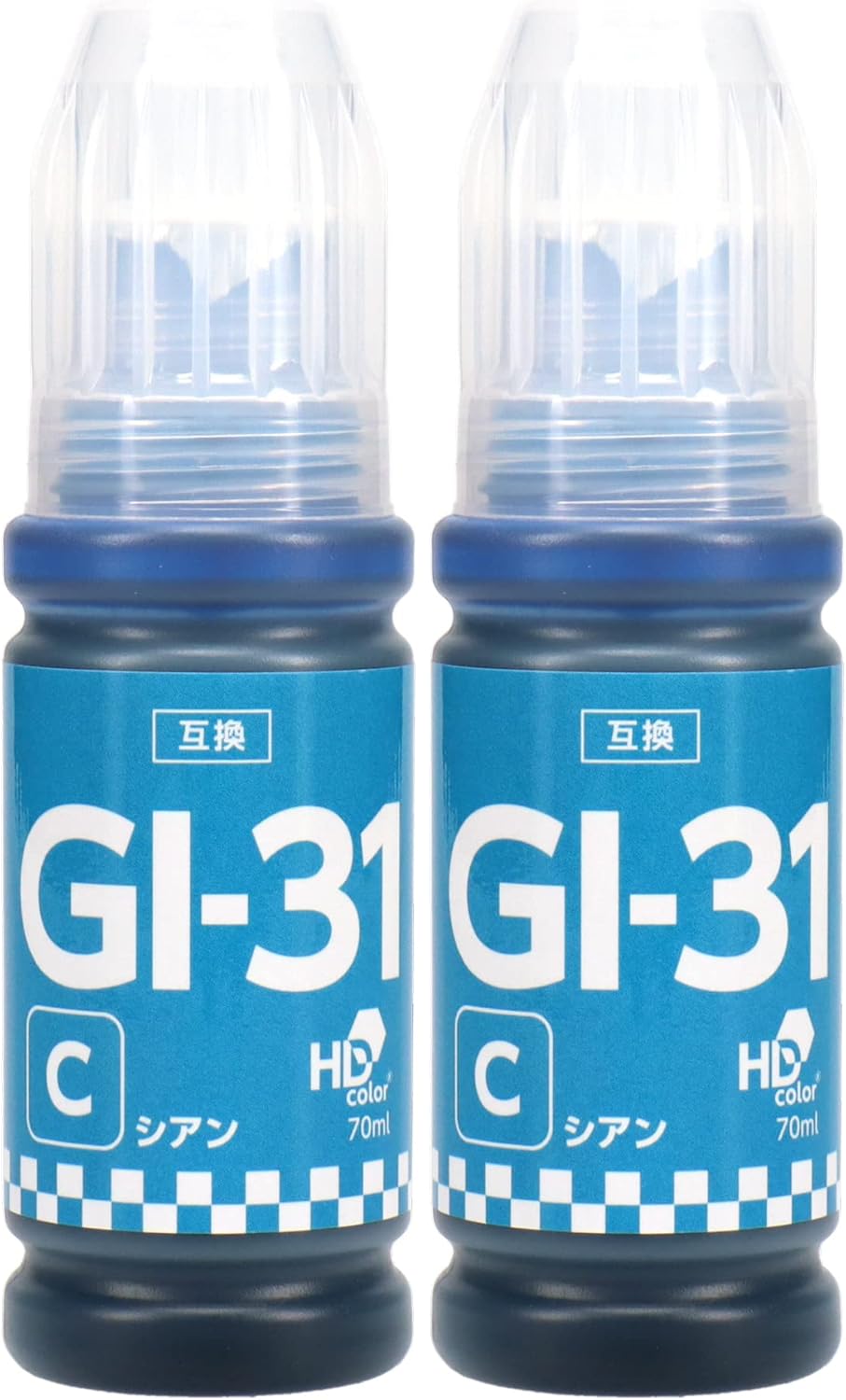 Amazon.co.jp: 【横トナ】キヤノン(Canon)用 ギガタンク(GIGA TANK)シリーズ GI-31 シアン 2本セット 互換インクボトル 染料インク 純正品と同容量 プリント ...