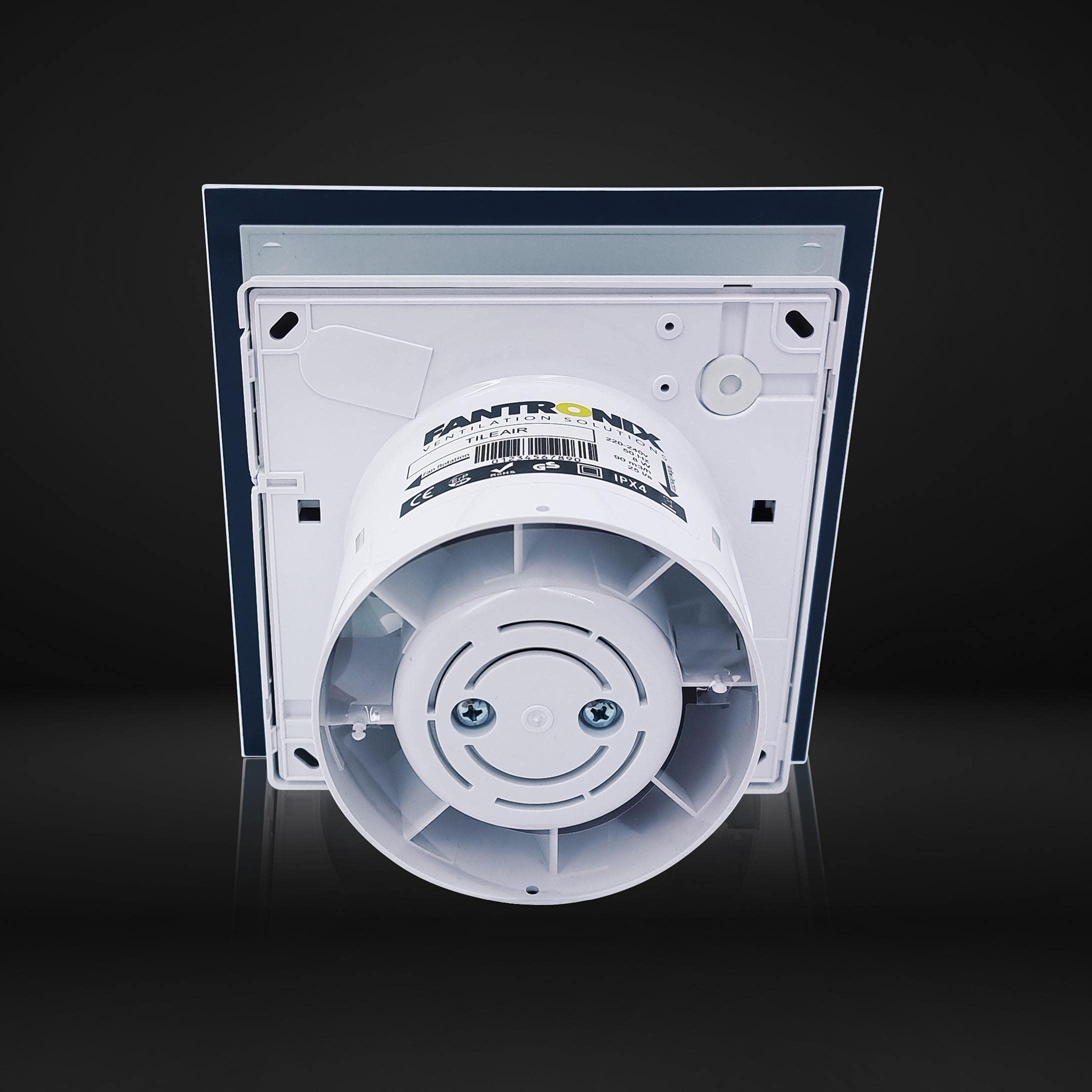 Fantronix 100mm Quiet Glass Front Elegant Designl Bathroom Extractor ...