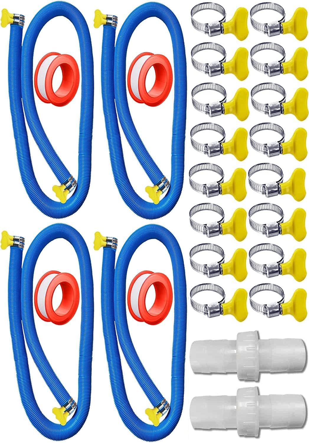 Amazon.com : (4 Pack) Pool Hoses for Above Ground Pools, 1.25" Diameter ...