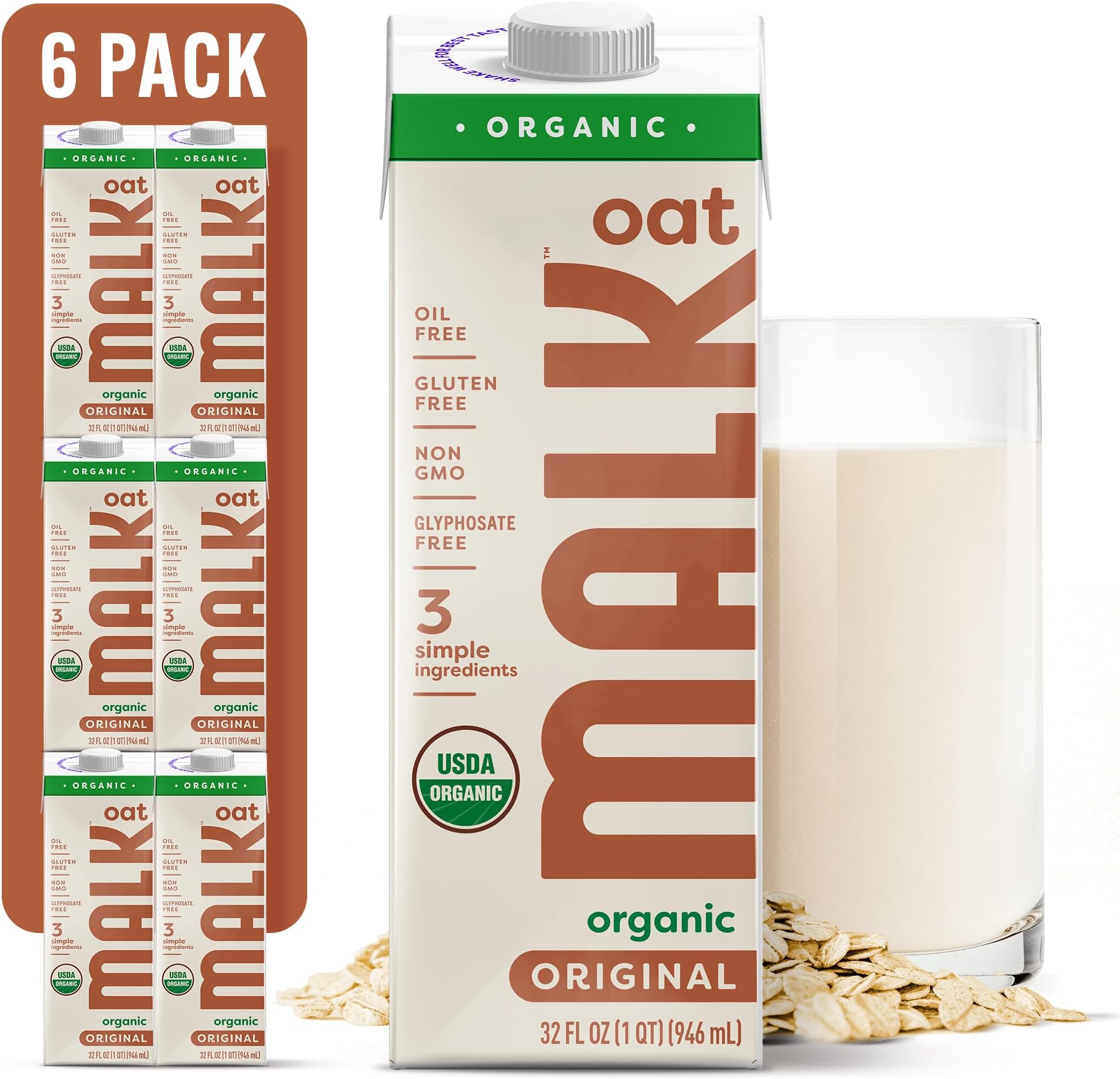 Amazon.com: MALK Almond Milk Unsweetened (32oz, Pack of 6) - Shelf ...