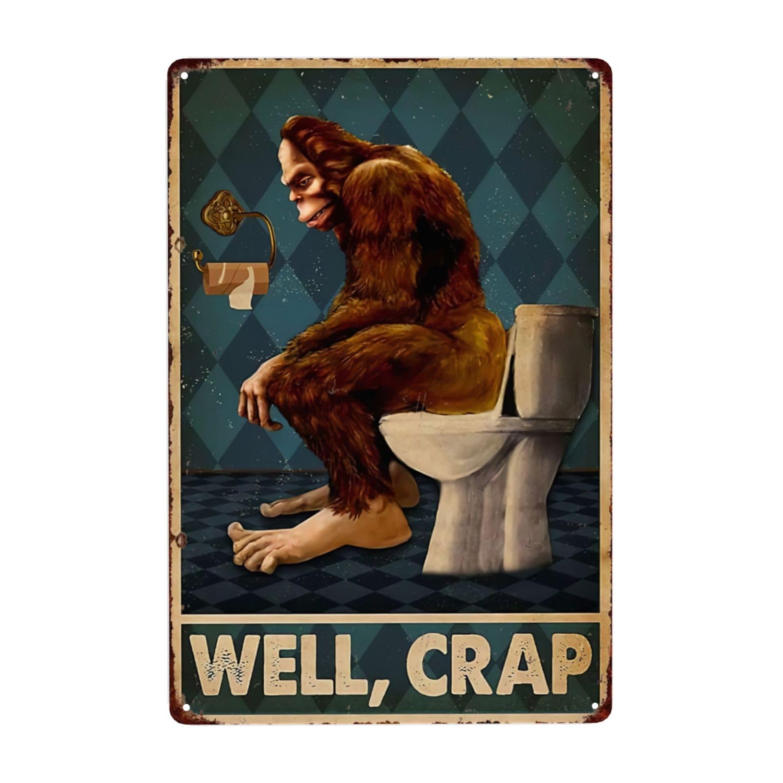 Amazon.com: Bugana Well, Crap Vintage Metal Sign, Retro Tin Sign Big ...