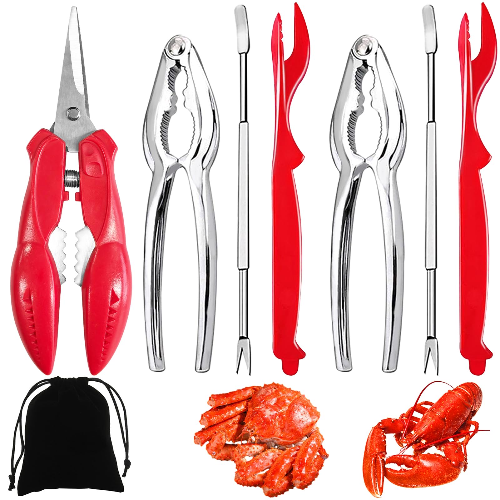 Snapklik.com : Artcom 8 Piece Seafood Tools Set - 2 Crab Crackers