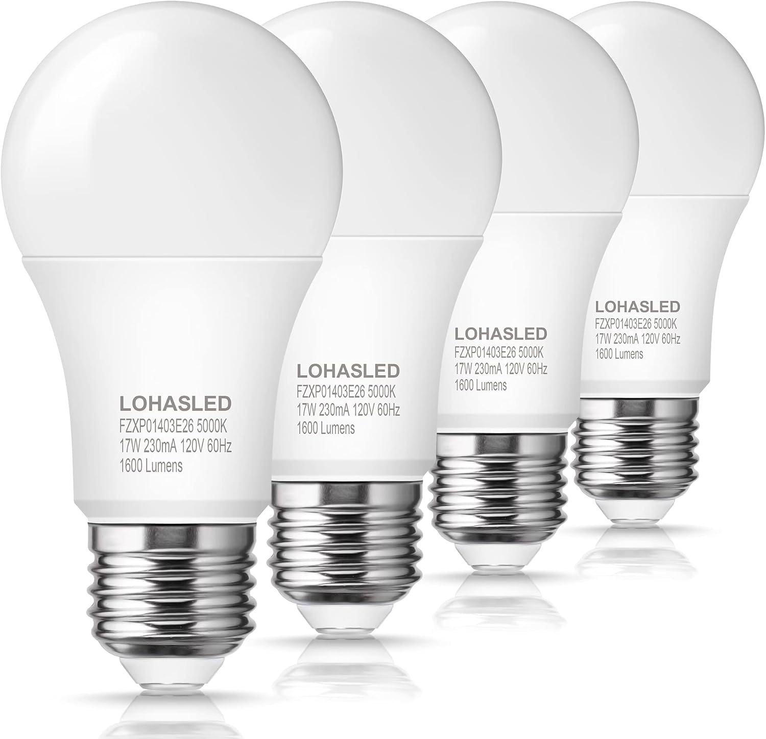 150W LED Light Bulb, LOHAS A19 LED Light Bulb Equivalent 17W, E26 Base ...