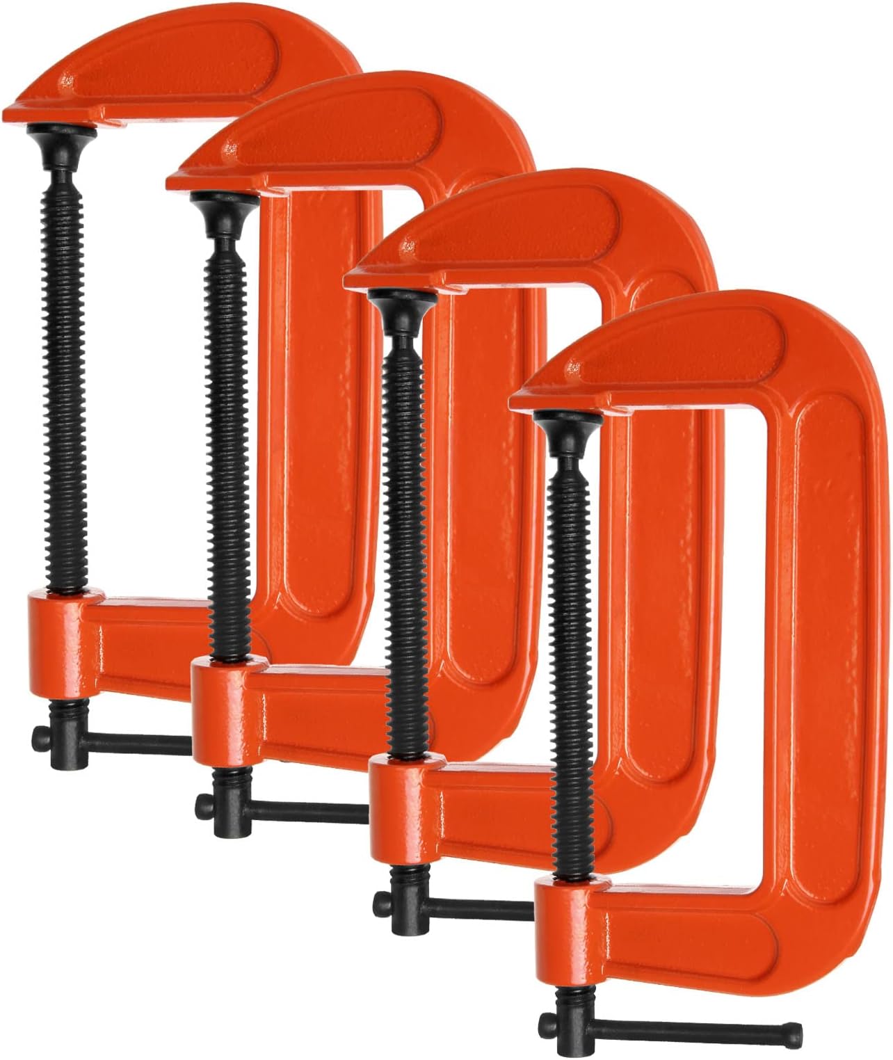 Abuff 5 Inch C-Clamp Set, 4-Pack Heavy Duty Iron C Clamps, Clamps for ...