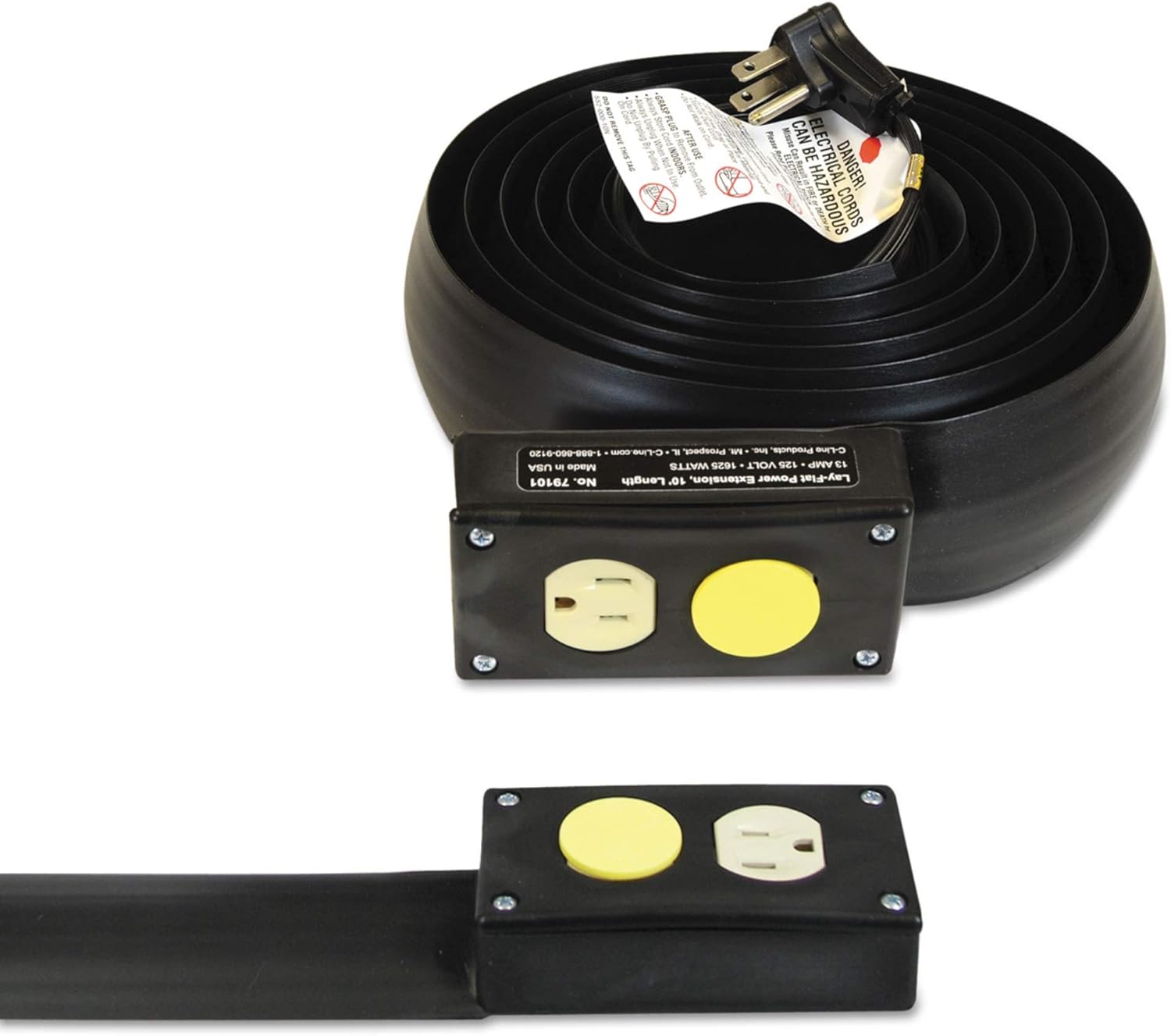 C-Line Lay-Flat Power Extension and Cord Cover, 10 Feet Long (79101 ...