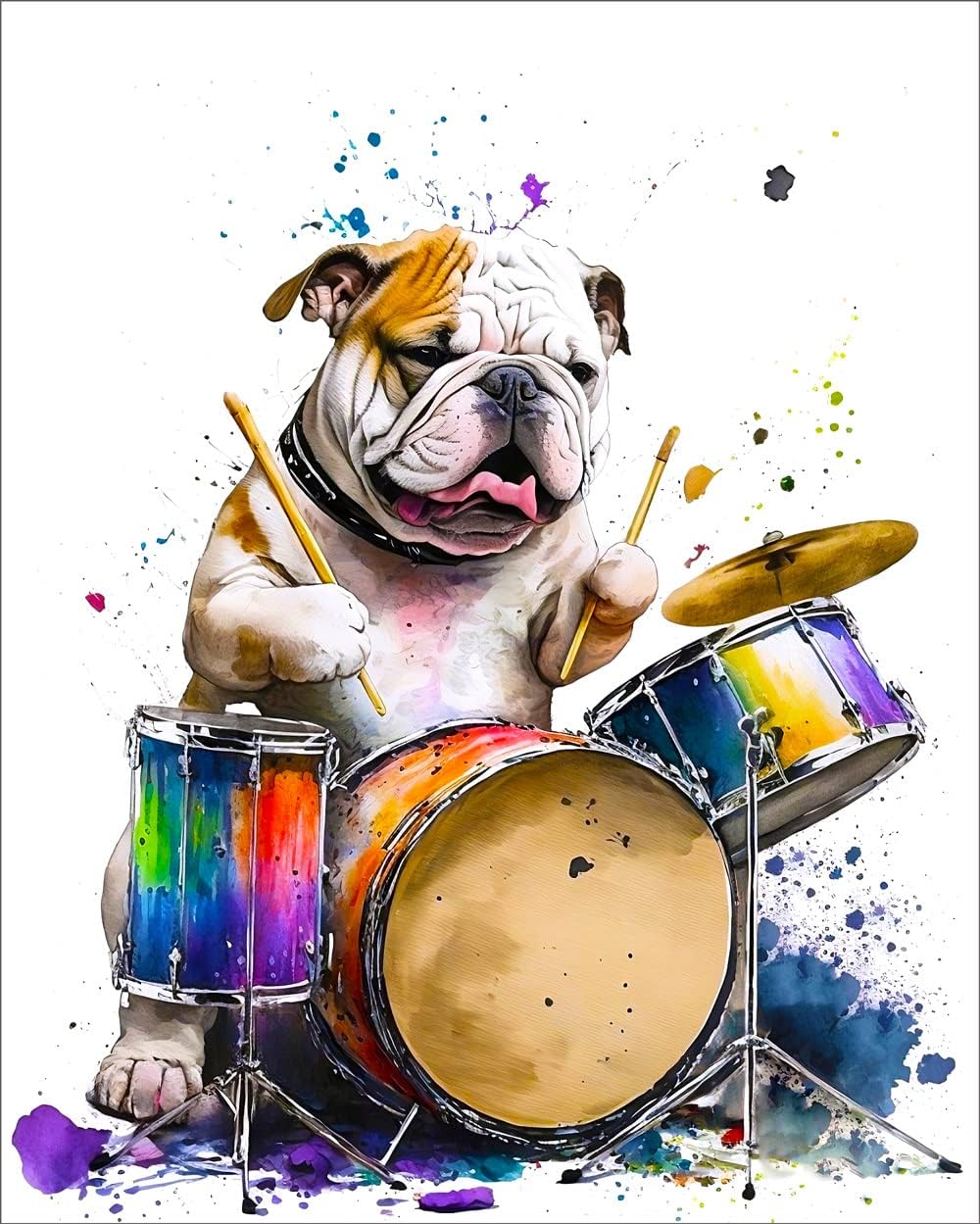 Amazon.com: 7Dots Art. Funny Dogs with Musical Instruments watercolor ...