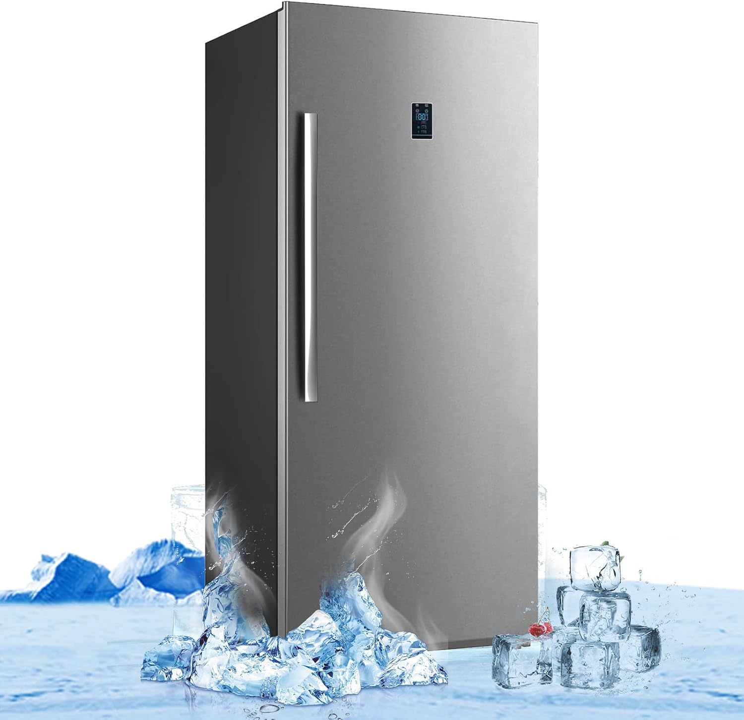 SMETA 21.8 Cu.Ft Upright Freezer Convertible Refrigerator Stand Up ...